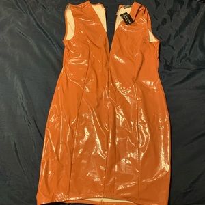 Fashion Nova | Dresses | Clay Colored Pleather Dress | Poshmark